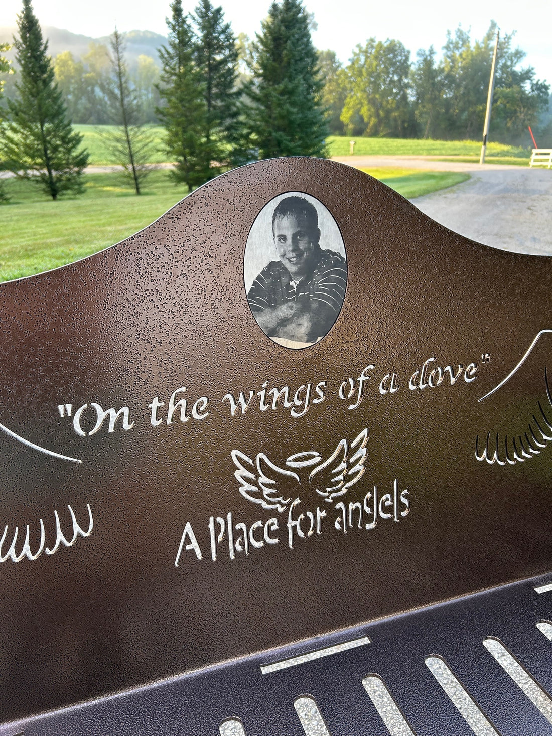 Personalized 4' Metal Bench- Custom Memorial Bench- Steel Park Bench ...