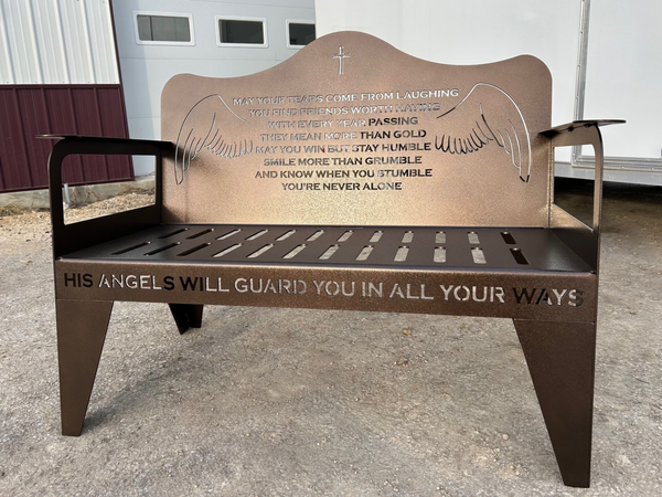 Personalized 4' Metal Bench- Custom Memorial Bench- Steel Park Bench ...