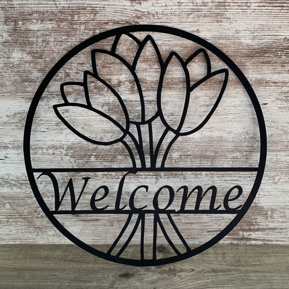 Tulip Welcome Sign – Remarkable Metalworks